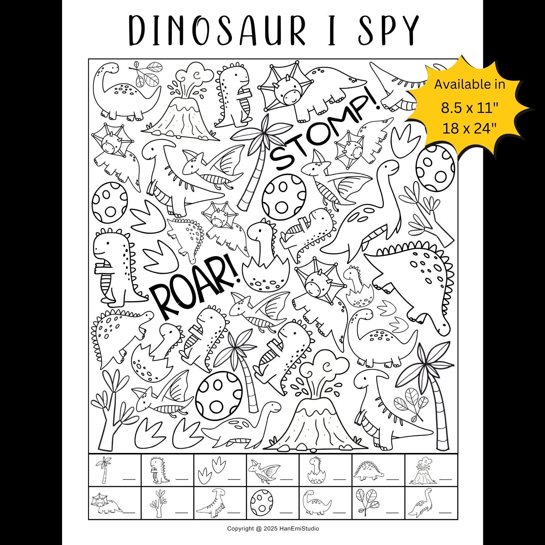 Dinosaur I Spy Game; Spy Game; Look and Find Game; Dinosaur Coloring ...