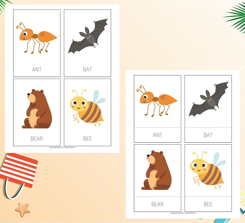 108 Animal Flashcards for Kids; Kids Learning Flash Cards; Preschool ...