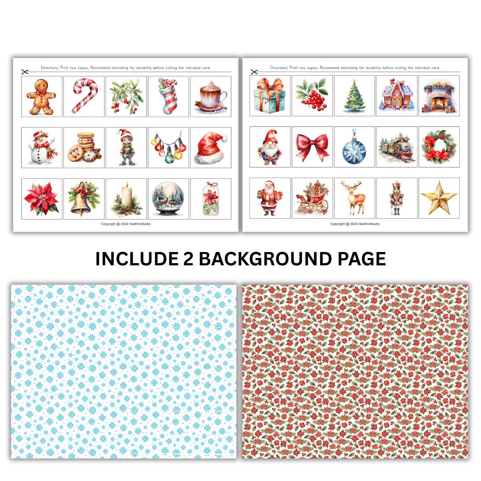 30 Pairs Christmas Memory Game; Winter Memory Game; Christmas Matching ...