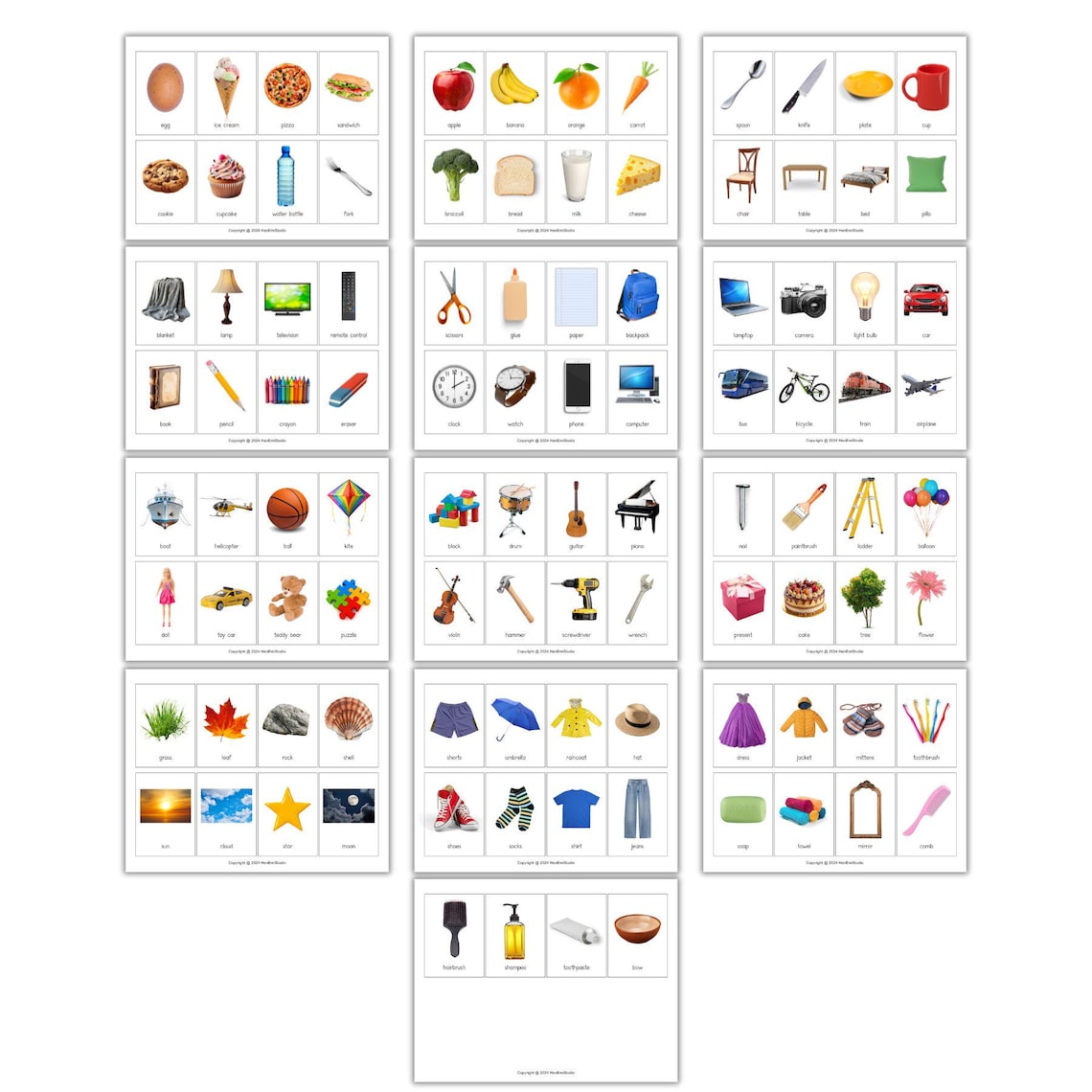 100 Common Objects Flashcards; Speech Therapy Flashcards; Educational ...