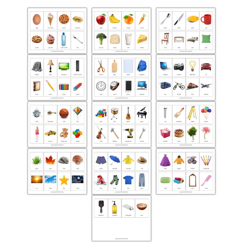 100 Common Objects Flashcards; Speech Therapy Flashcards; Educational ...