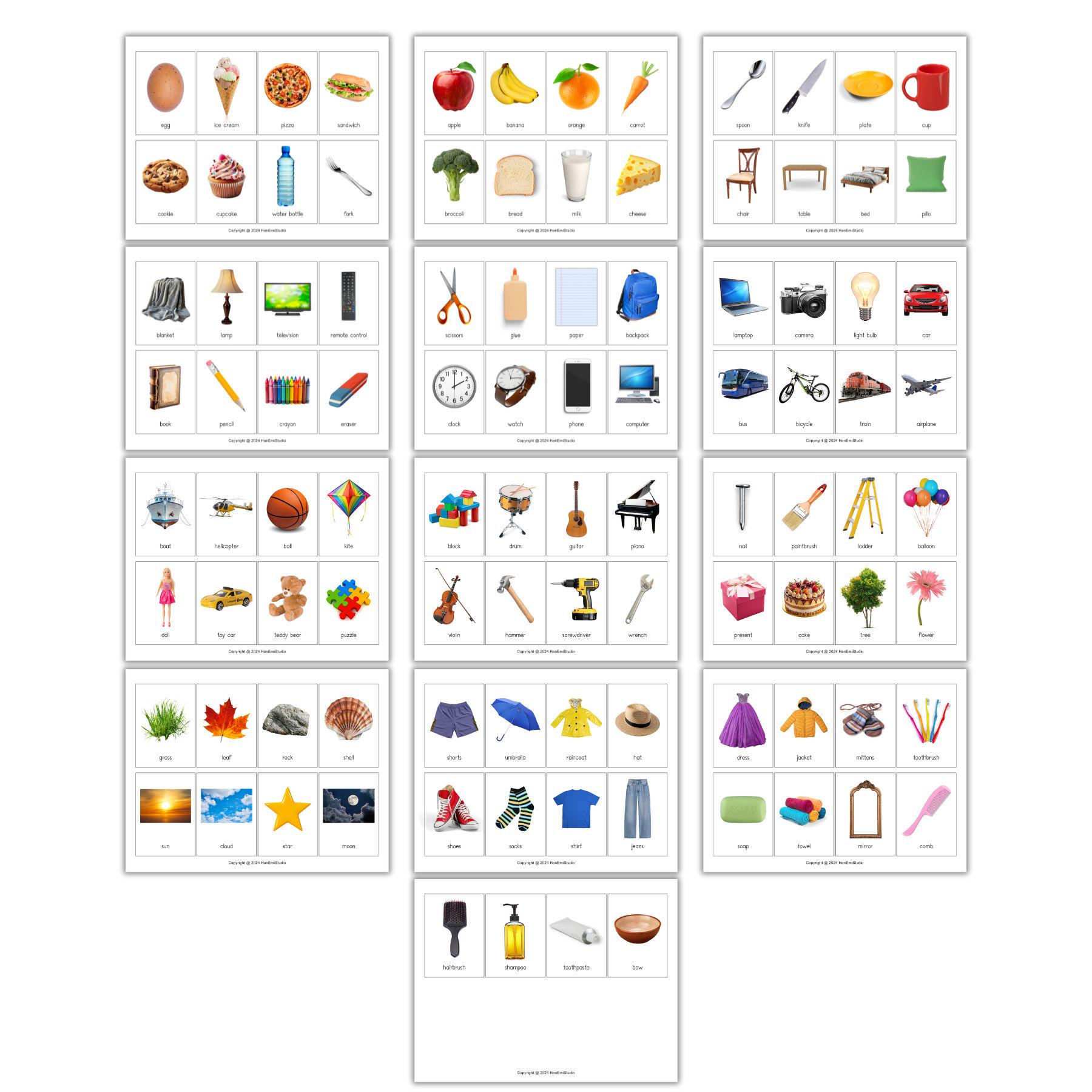 100 Common Objects Flashcards; Speech Therapy Flashcards; Educational ...