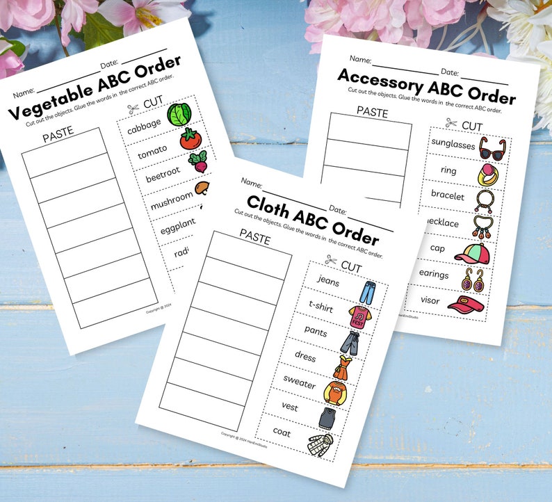 15-page ABC Order Worksheets for Ages 5-7; Printable Worksheets ...