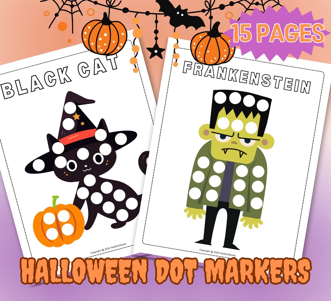 15 Halloween Dot Marker Worksheets for Kids; Dot a Dot Page; Halloween ...