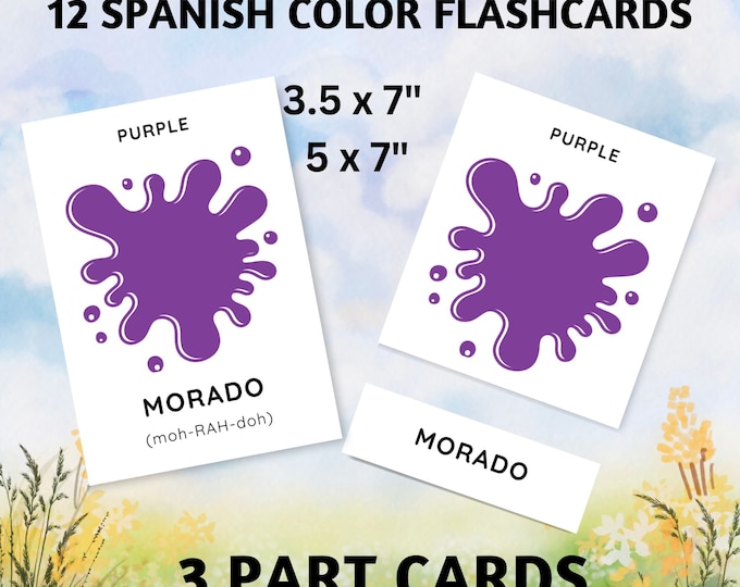 Tarjetas de colores imprimibles para niños ingles-español - Etsy México