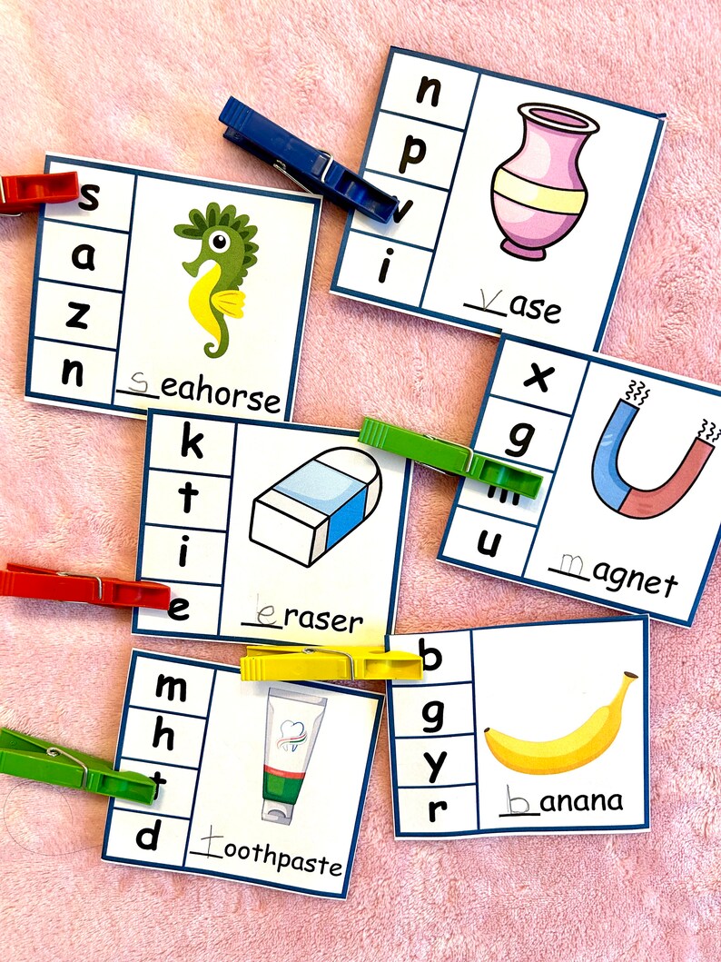 72 Beginning Sound Clip Cards; Beginning Sound Activity; Beginning ...