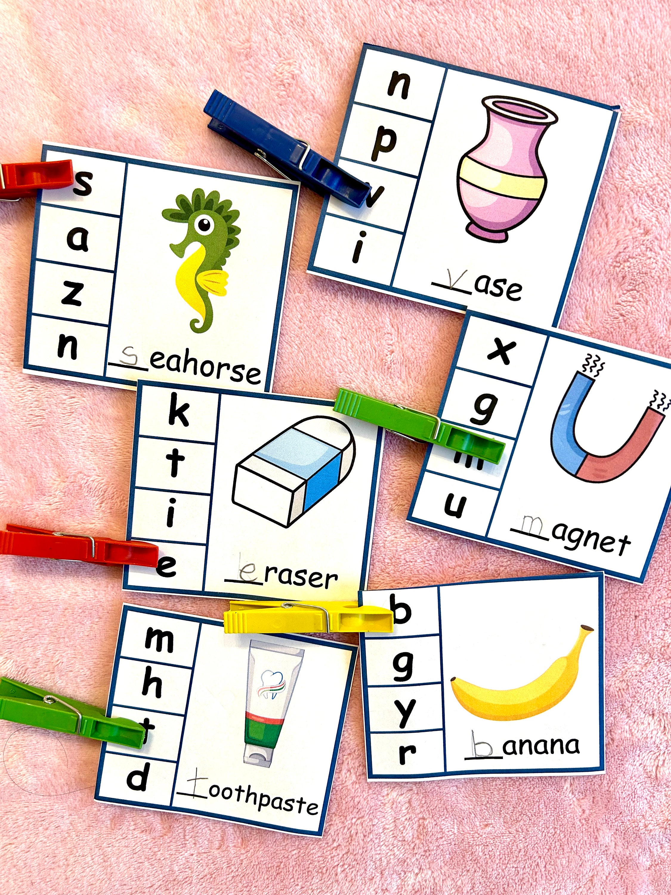 72 Beginning Sound Clip Cards; Beginning Sound Activity; Beginning ...