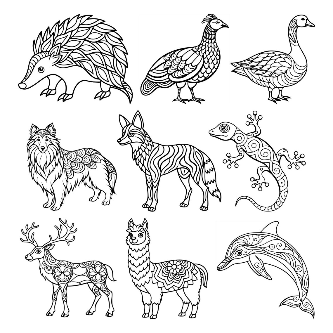 25 Mandala Animal Coloring Pages for Kids; Animal Coloring Pages; Kids ...