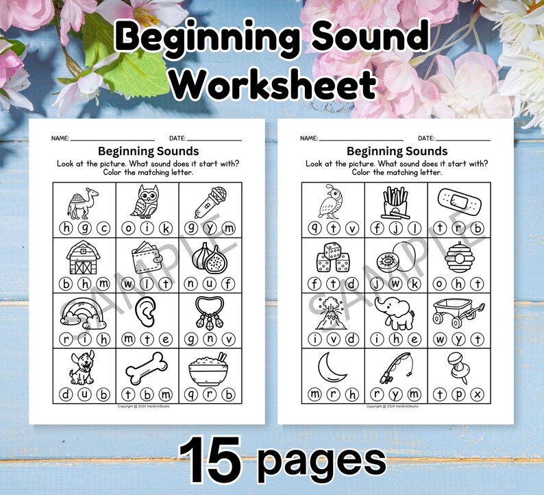 15-page Beginning Sound Worksheets; Prek Learning; Kindergarteners ...