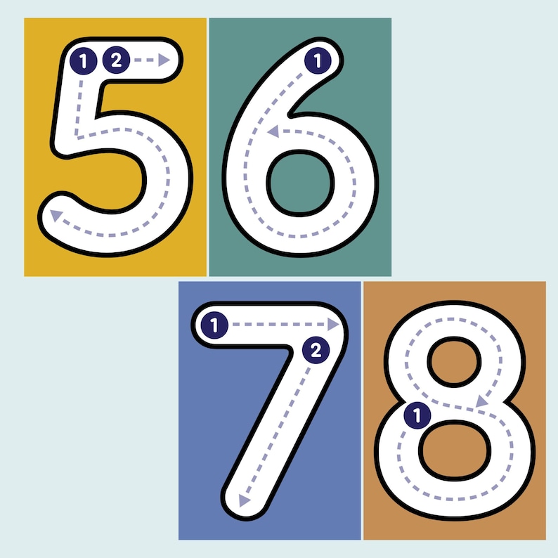 Number Tracing Cards 0-9, Number Practice, Prek Worksheet, Kindergarten ...