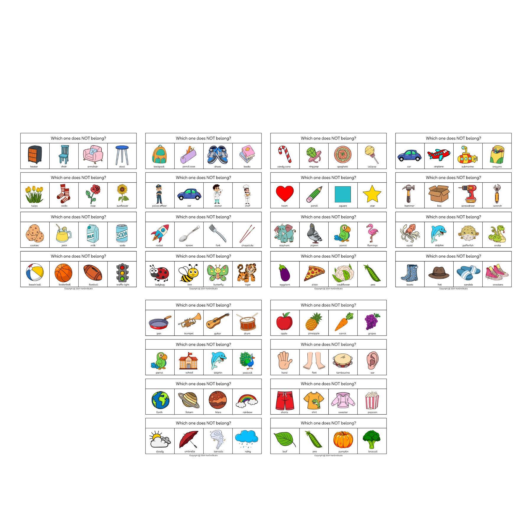 72 What Doesn’t Belong Task Cards; Which Does Not Belong; Speech ...