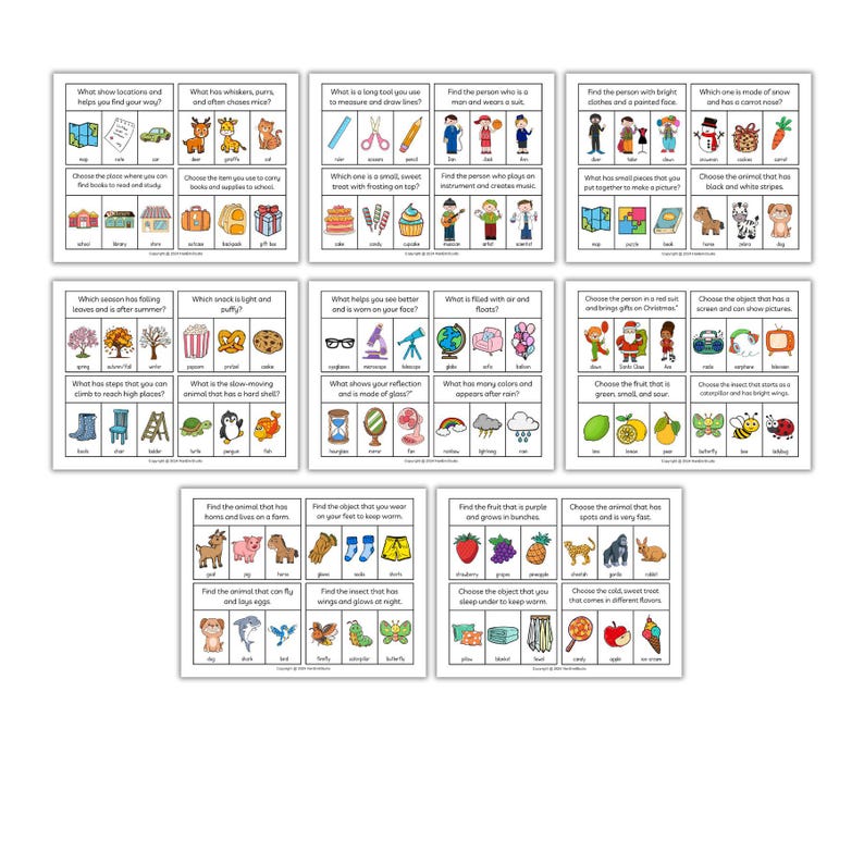 80 Characteristics and Functions Matching Task Cards Printable; WH ...