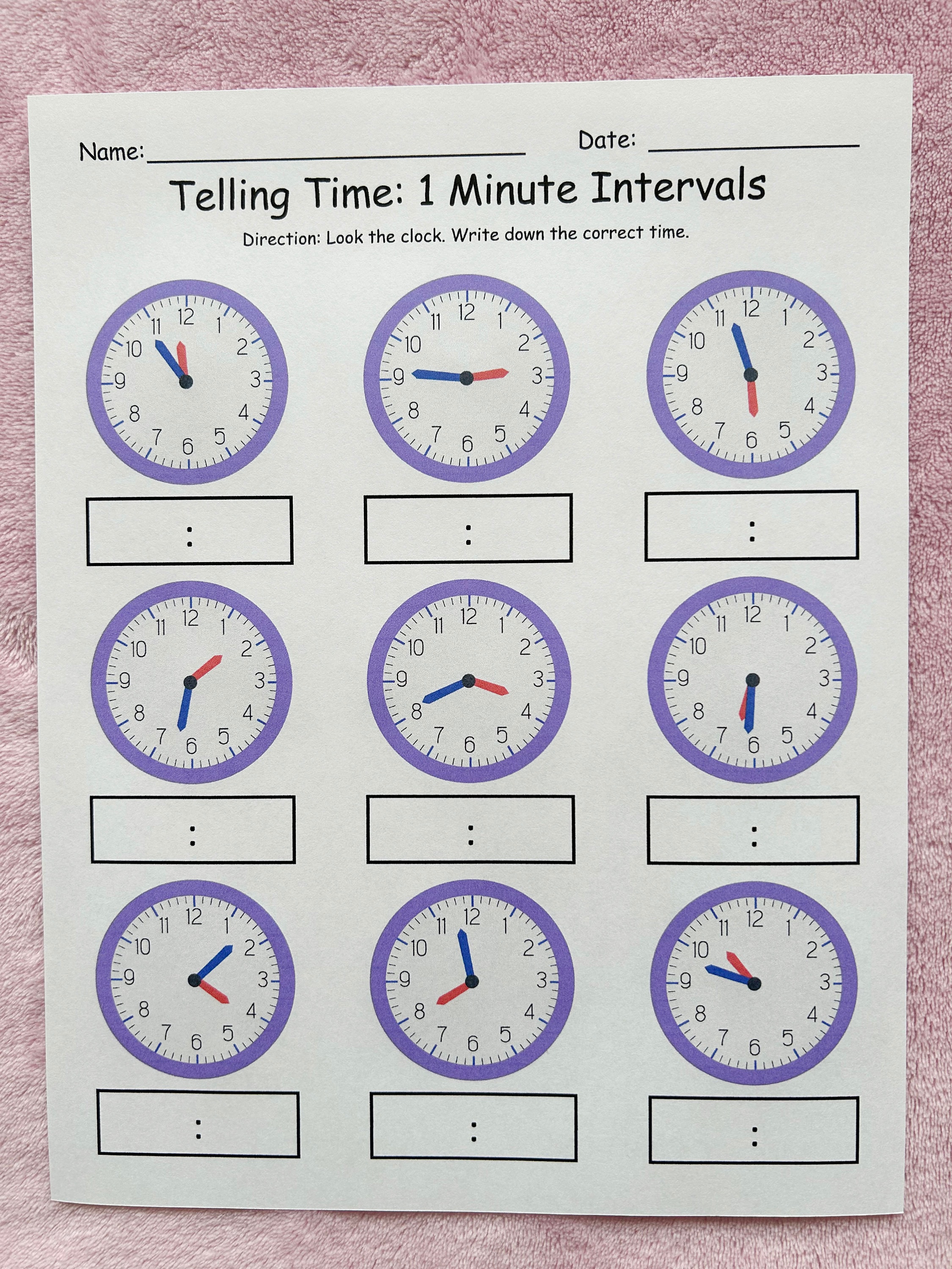 50 Pages Telling Time Worksheets Clock Reading Worksheet Homeschool ...