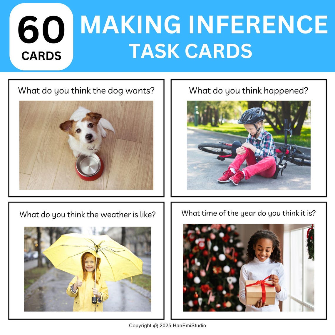 60 Making Inference Task Cards; Critical Thinking Cards; Brain Test for ...