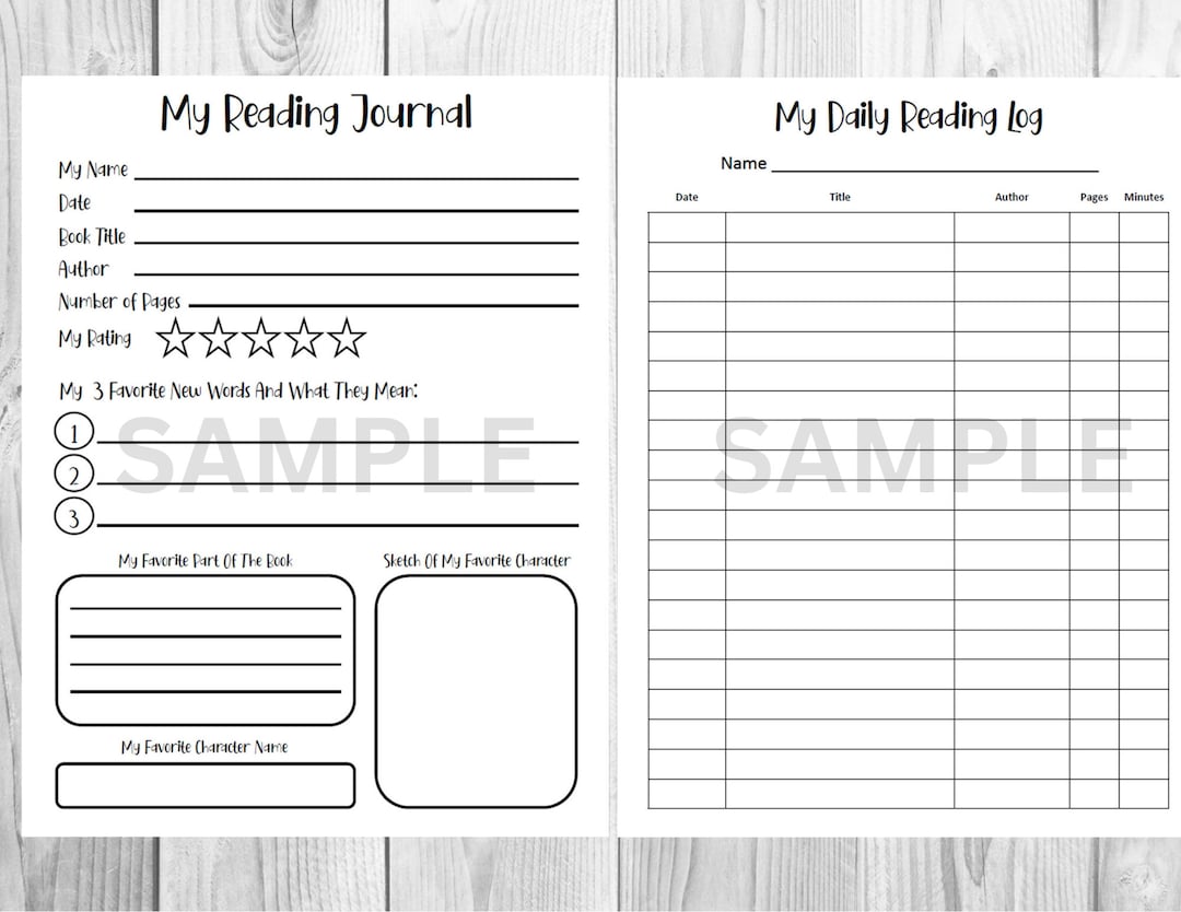 Kid's Reading Journal and Daily Reading Log; Reading Journal; Reading ...
