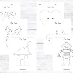 90 Page Tracing Worksheets for Ages 5-7; Tracing Practice Sheets ...