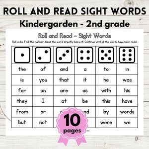 10-page Roll and Read Sight Words Game First 350 Fry Sight Words 10 ...