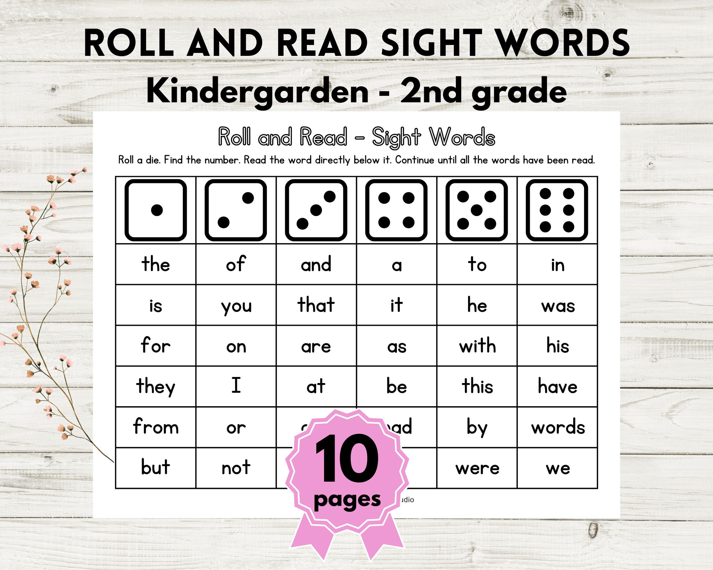 Roll And Read Sight Words