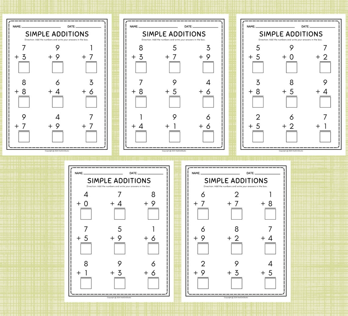 10-simple Addition Worksheets for Preschoolers; Addition Worksheets ...