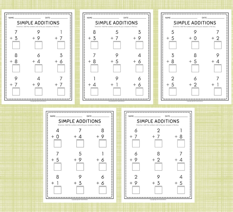 10-simple Addition Worksheets for Preschoolers Addition Worksheets Math ...