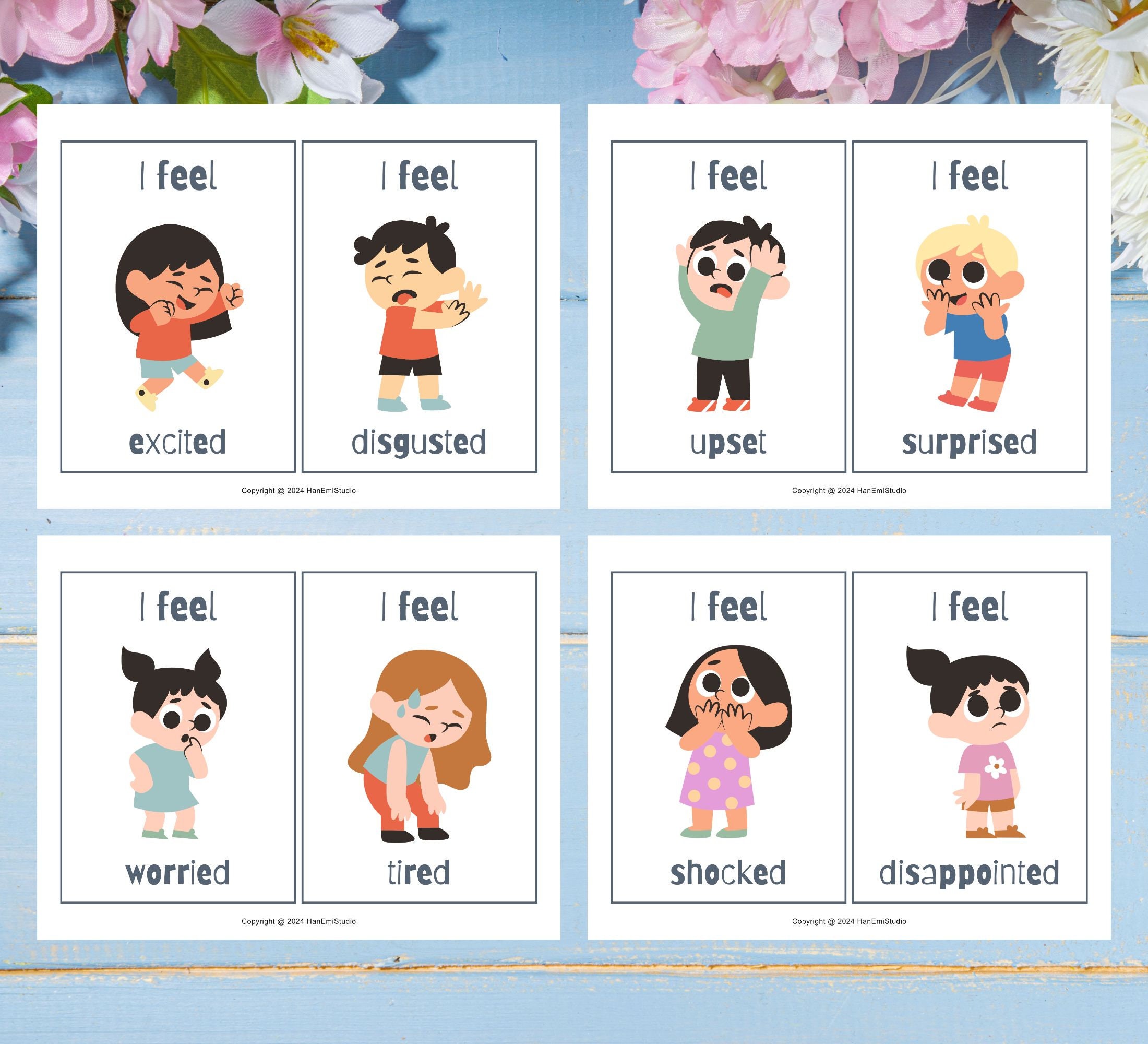 28 Emotion Flashcards for Kids Learn Emotions Printable Flashcards ...