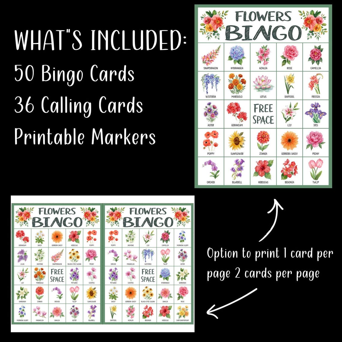 Flowers Bingo Game Printable; Flowers Identification; Spring Party ...