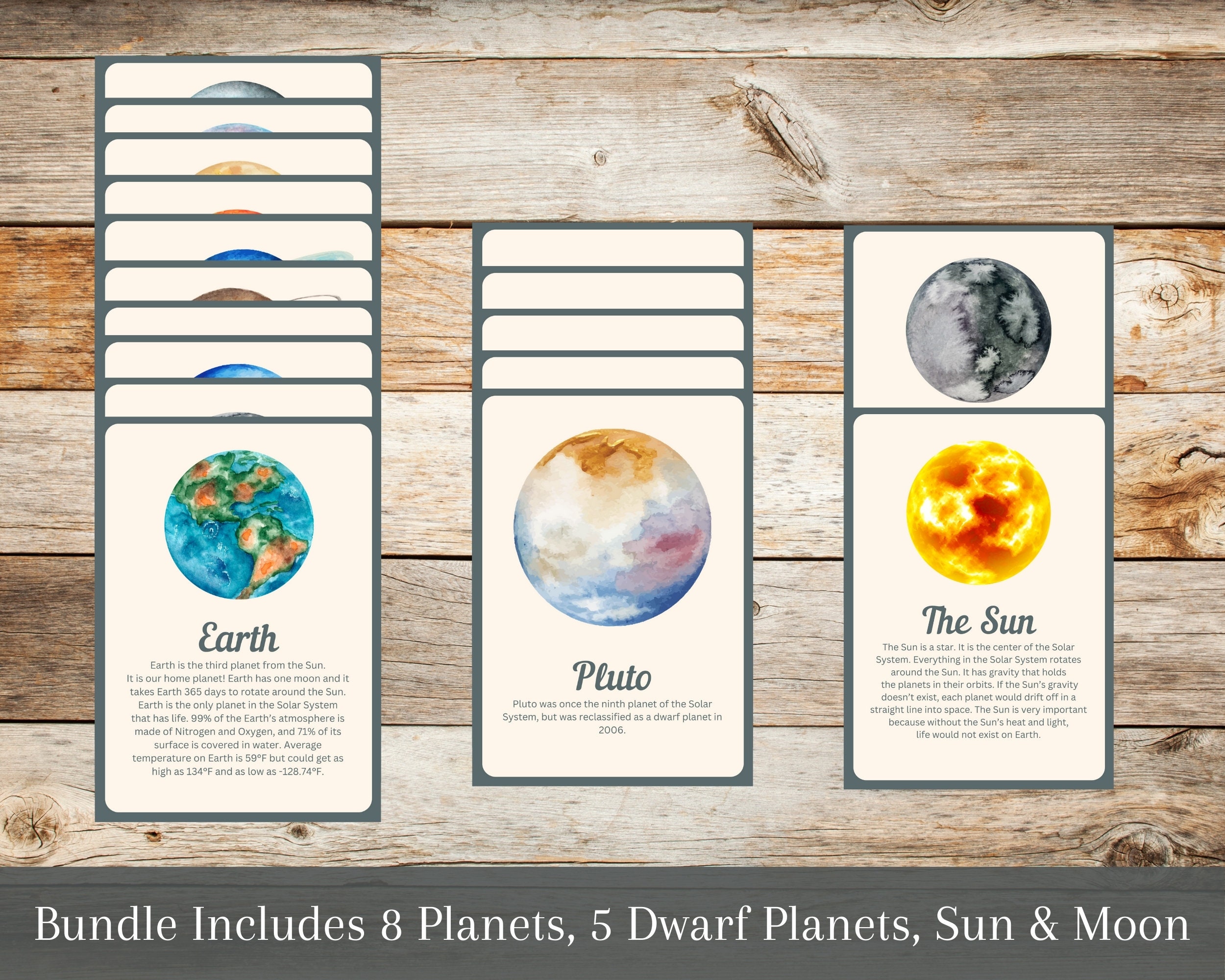 35 Planet and Solar System Flash Cards; Planets Flashcards; Solar ...