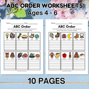 10-page ABC Order Worksheets for Ages 4-6; Printable Worksheets ...