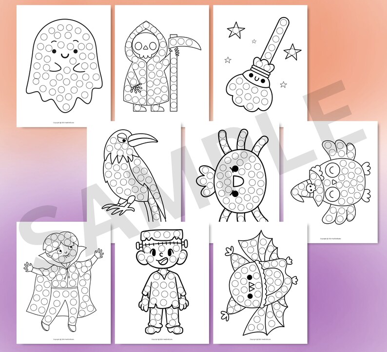 Halloween Dot Marker Worksheets for Kids; Dot a Dot; Kids Coloring ...