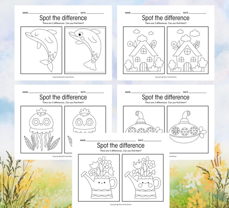 10 Easy Spot the Difference Worksheets for Prek and Kindergarteners ...