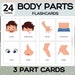 24 Body Part Flashcards; Vocabulary Flashcards for Kids; Preschool ...