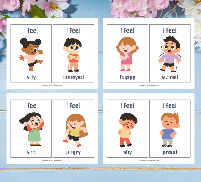 28 Emotion Flashcards for Kids Learn Emotions Printable Flashcards ...