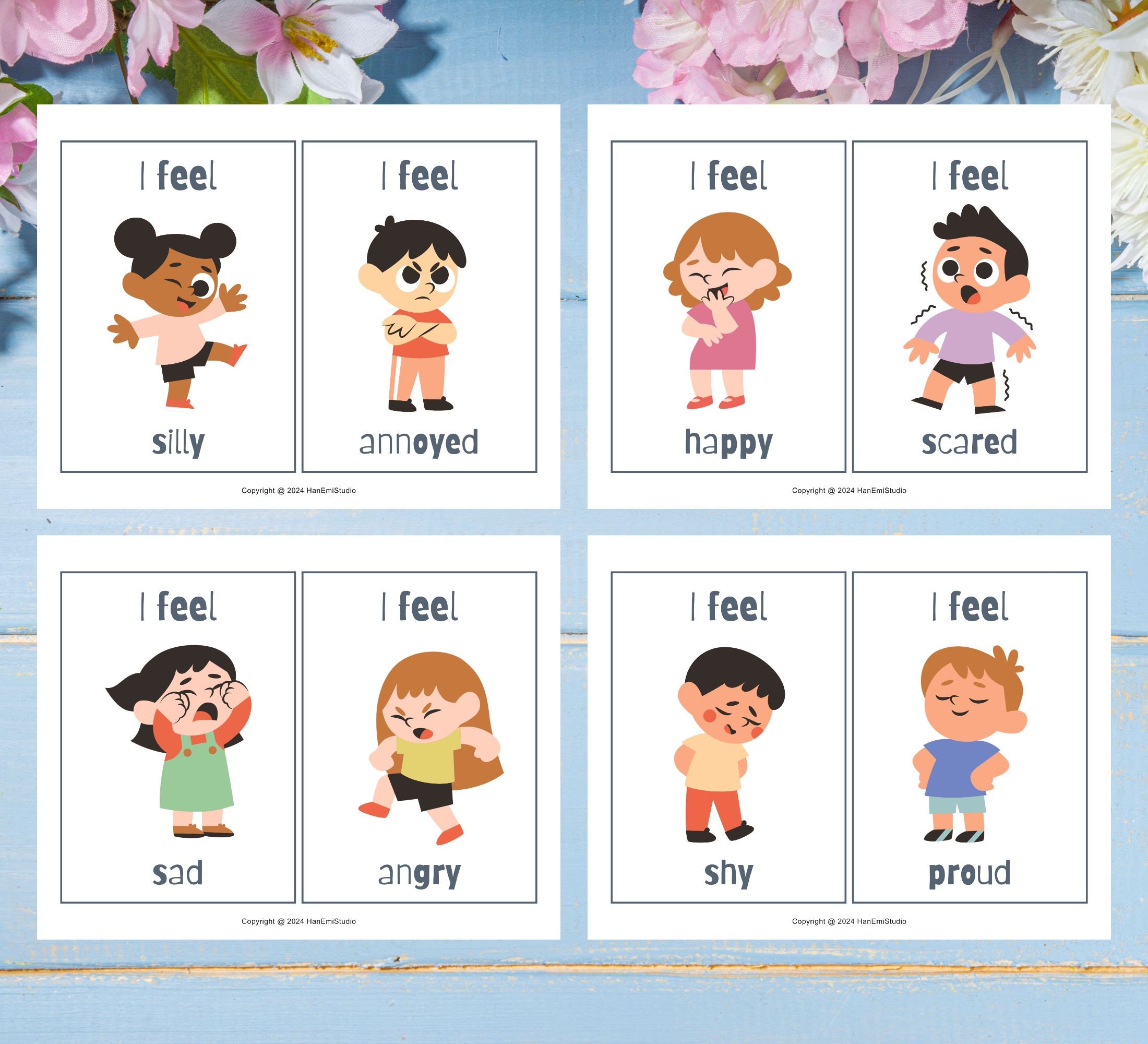 28 Emotion Flashcards for Kids; Learn Emotions; Printable Flashcards ...