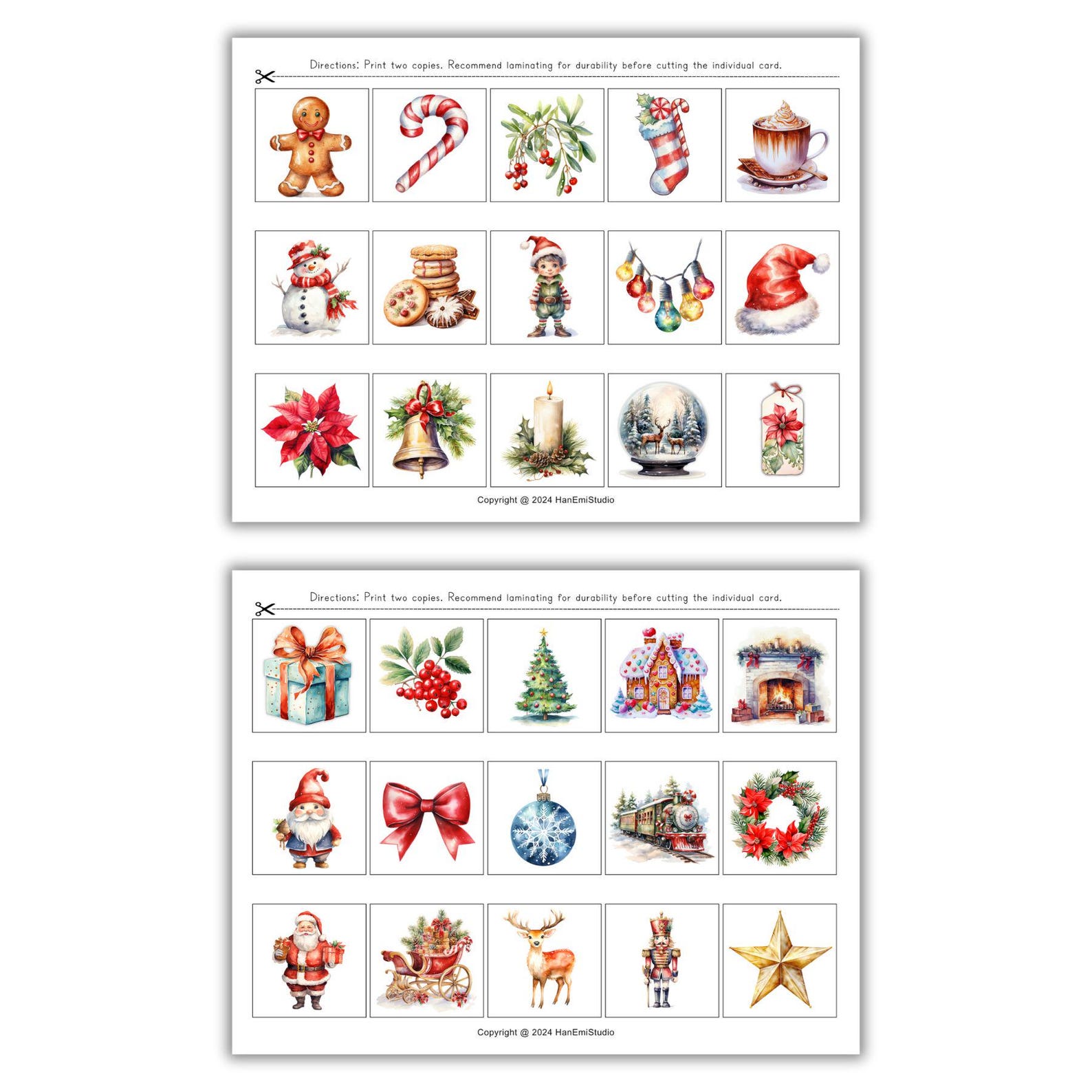 30 Pairs Christmas Memory Game; Christmas Memory Game; Christmas ...