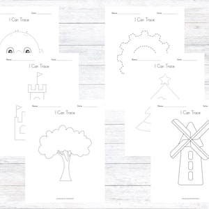 90 Page Tracing Worksheets for Ages 5-7; Tracing Practice Sheets ...