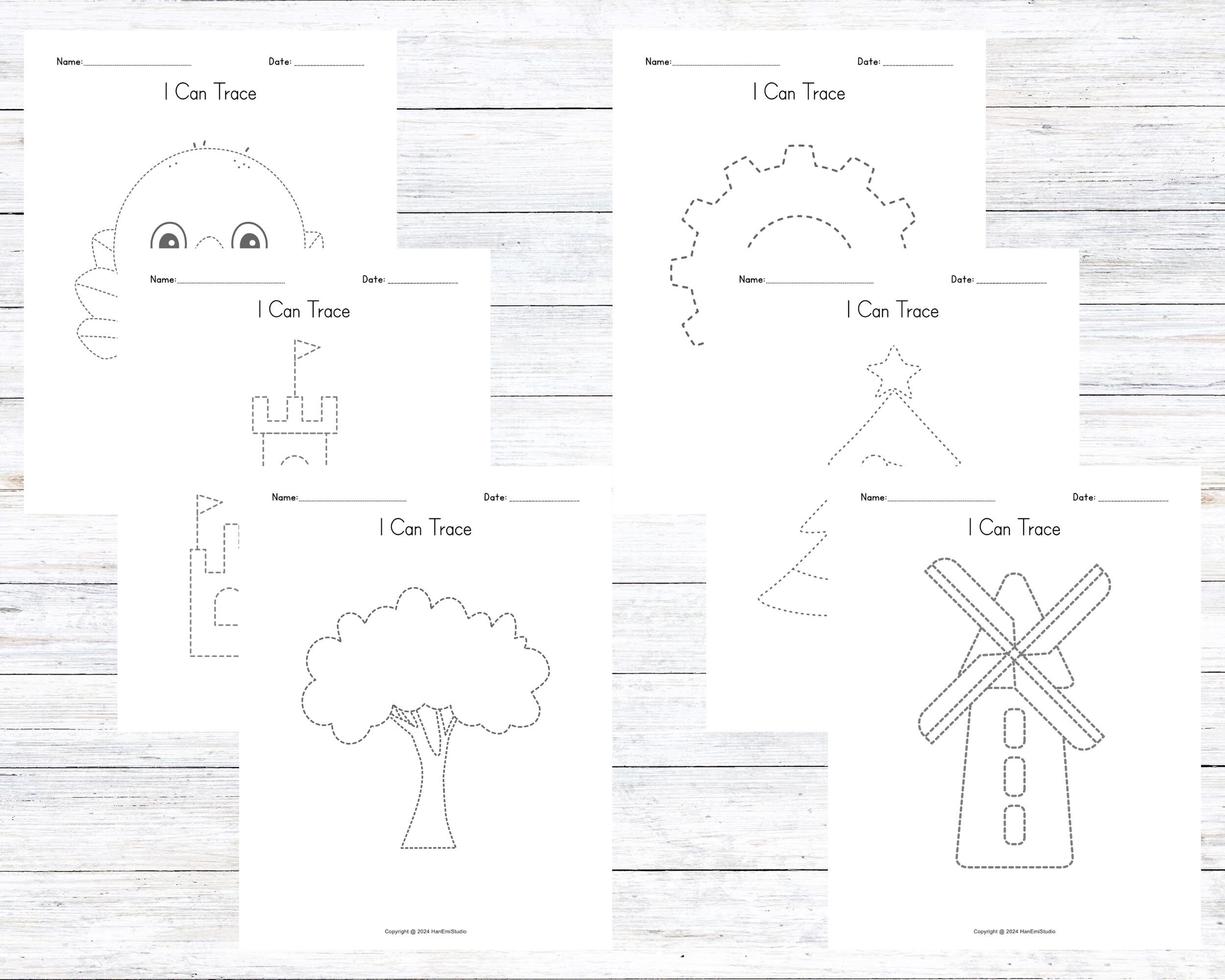 90 Page Tracing Worksheets for Ages 5-7; Tracing Practice Sheets ...