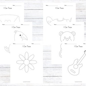 90 Page Tracing Worksheets for Ages 5-7; Tracing Practice Sheets ...