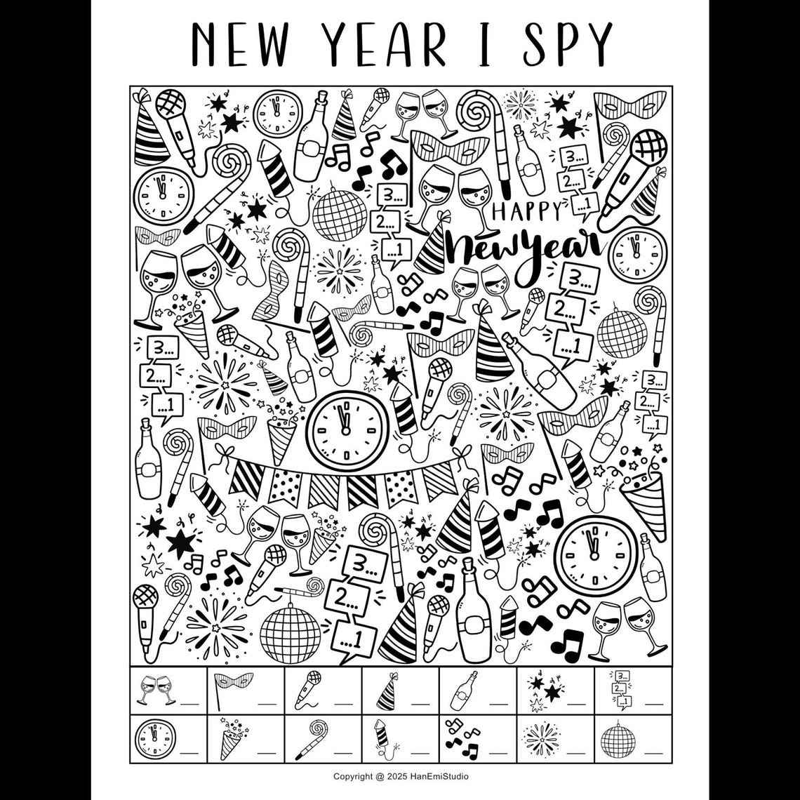 New Year I Spy Activity; Printable New Year Games; Holiday Classroom ...