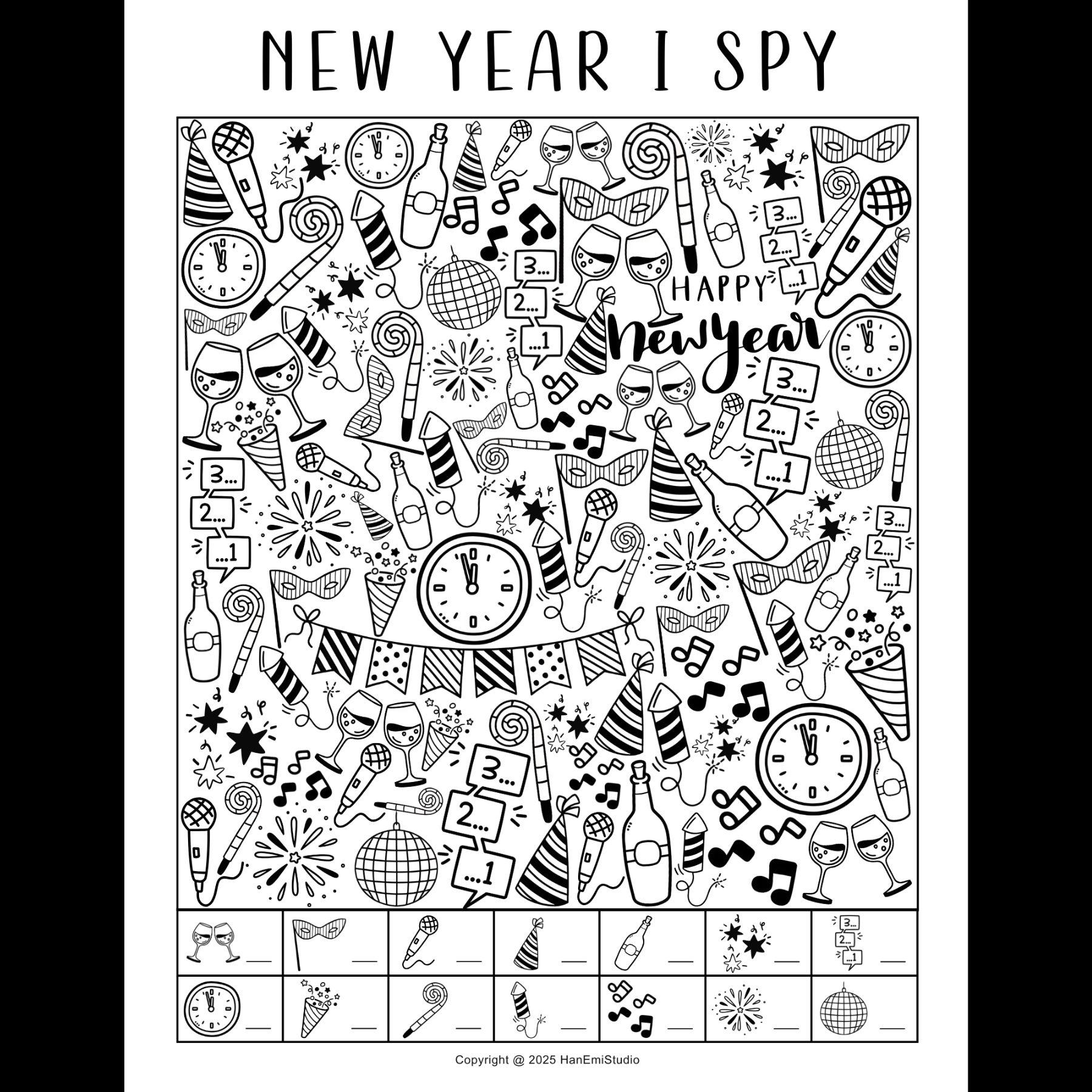 New Year I Spy Activity; Printable New Year Games; Holiday Classroom ...