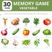30 Pairs Vegetable Memory Game; Vegetable Matching Cards; Vegetable ...