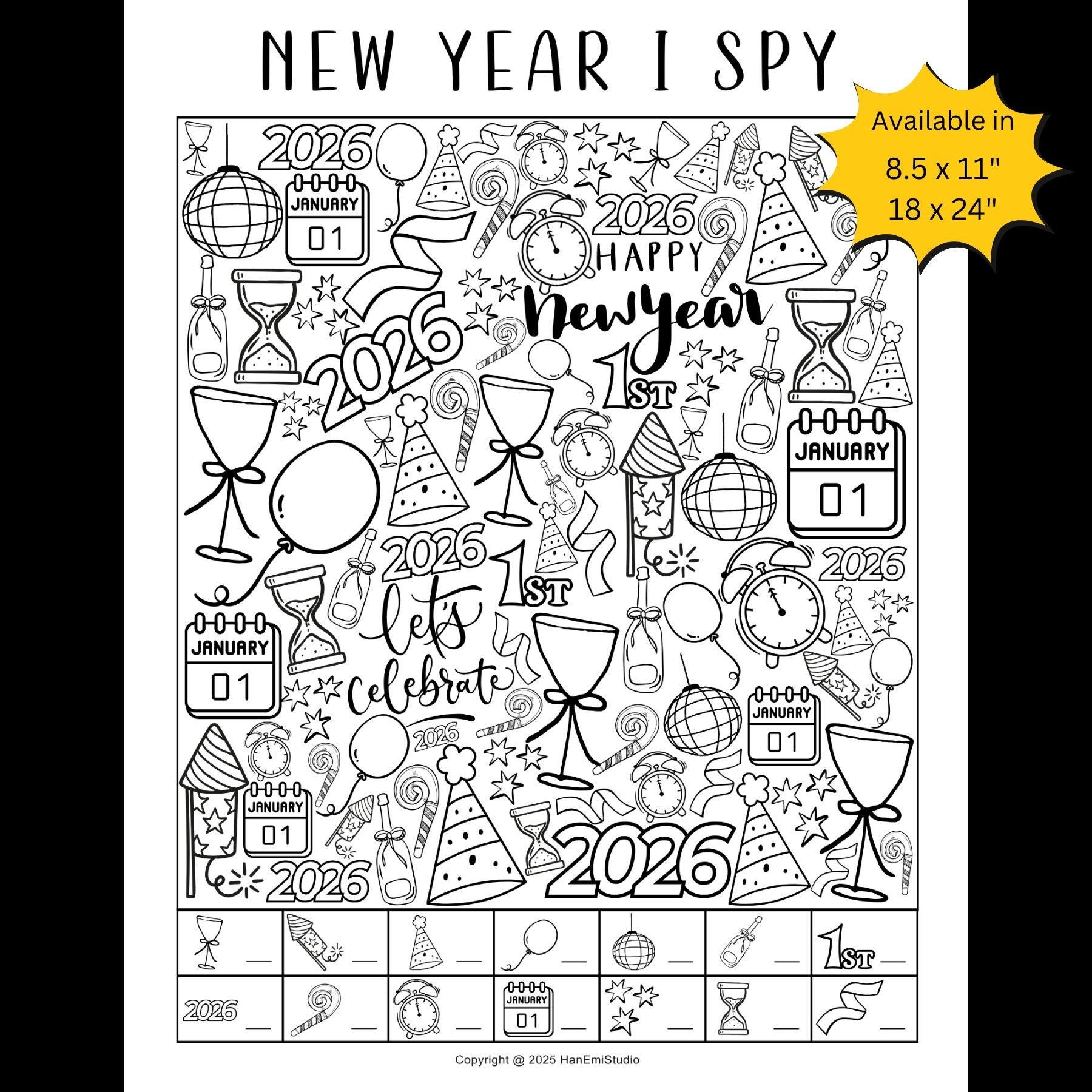 New Year I Spy Activity; Printable New Year Games; Holiday Classroom ...