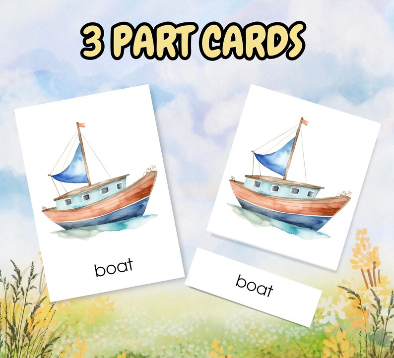 56 Transportation Vocabulary Flashcards for Kids; Kids Learning Flash ...