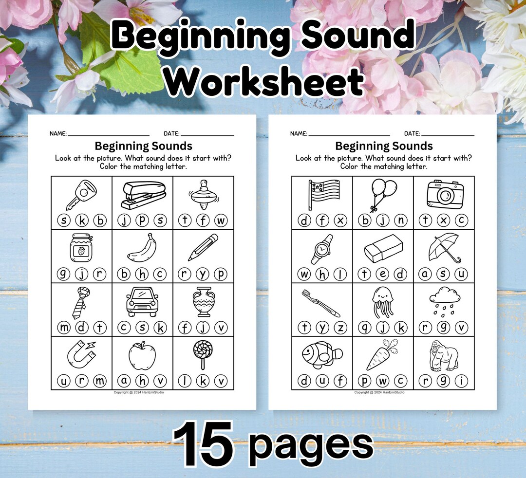 15-page Beginning Sound Worksheets; Prek Learning; Kindergarteners ...