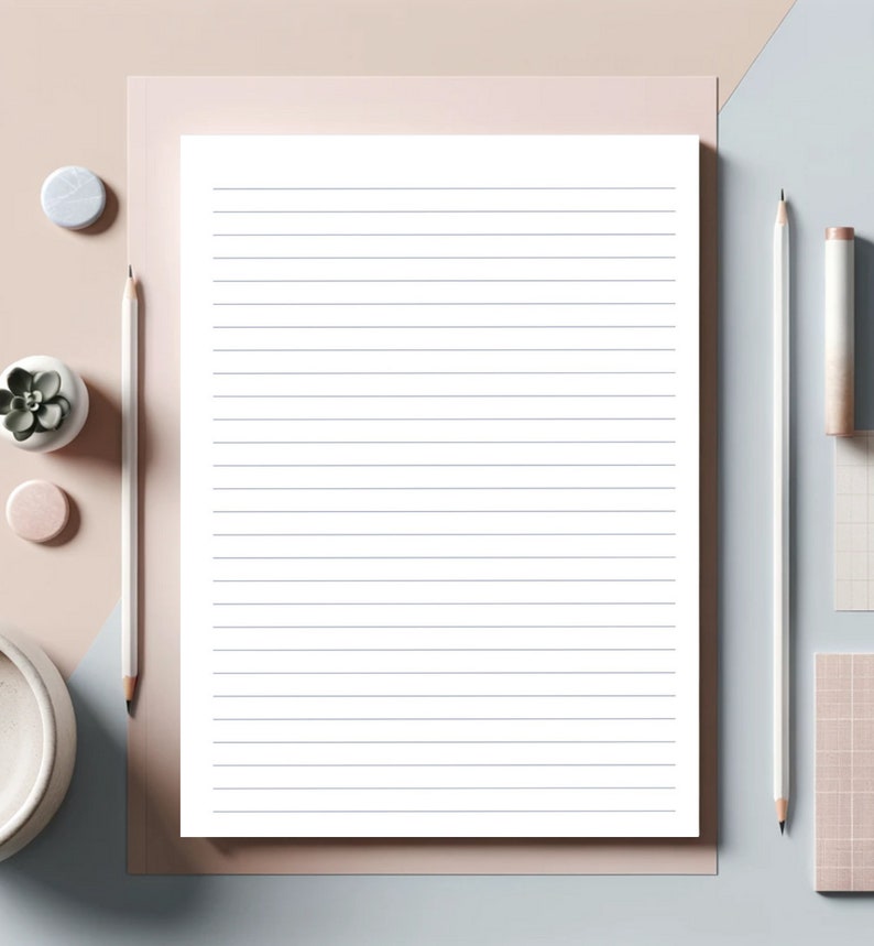 Simple Lined Printable Stationery - Elegant Writing Paper for Personal ...