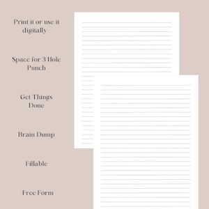 Simple Lined Printable Stationery - Elegant Writing Paper for Personal ...
