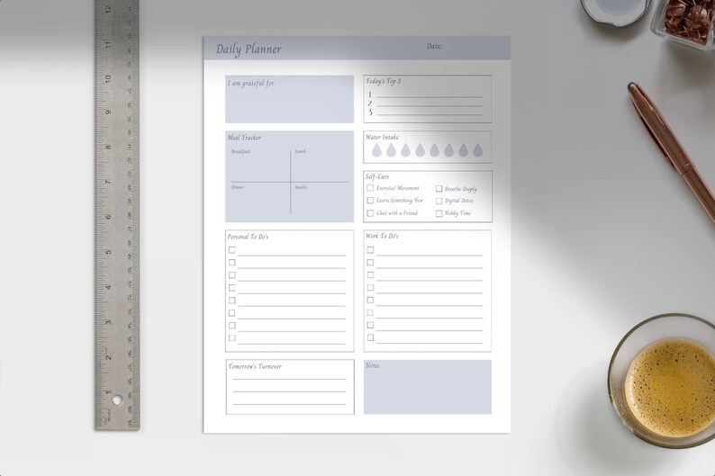 Mindful Daily Planner Printable, Digital, Minimalist, Get It Done, to ...
