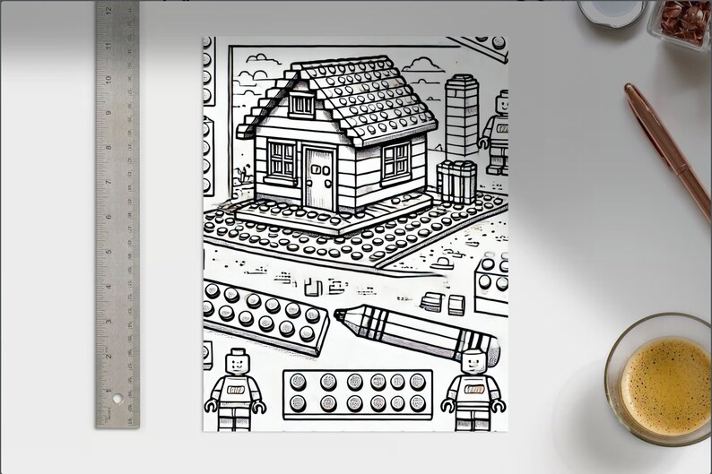Building Block Themed Coloring Pages for Kids - Set of 4 Fun & Creative ...