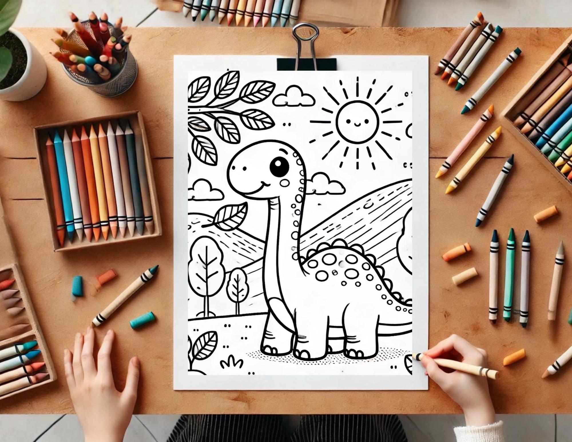 Dinosaur Themed Coloring Pages - Set of 5 Fun & Creative Design ...