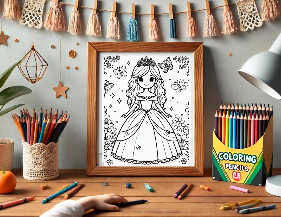 Princess Themed Coloring Pages - Set of 10 Fun & Creative Design ...
