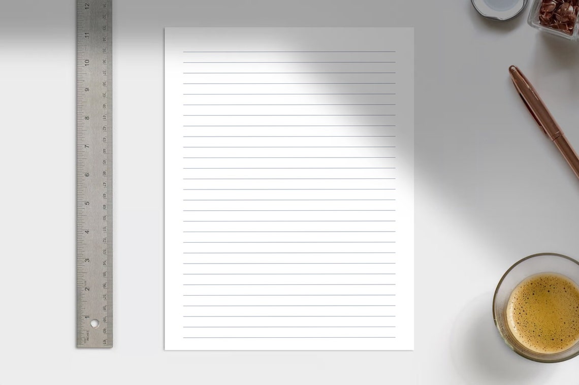 Simple Lined Printable Stationery - Elegant Writing Paper for Personal ...